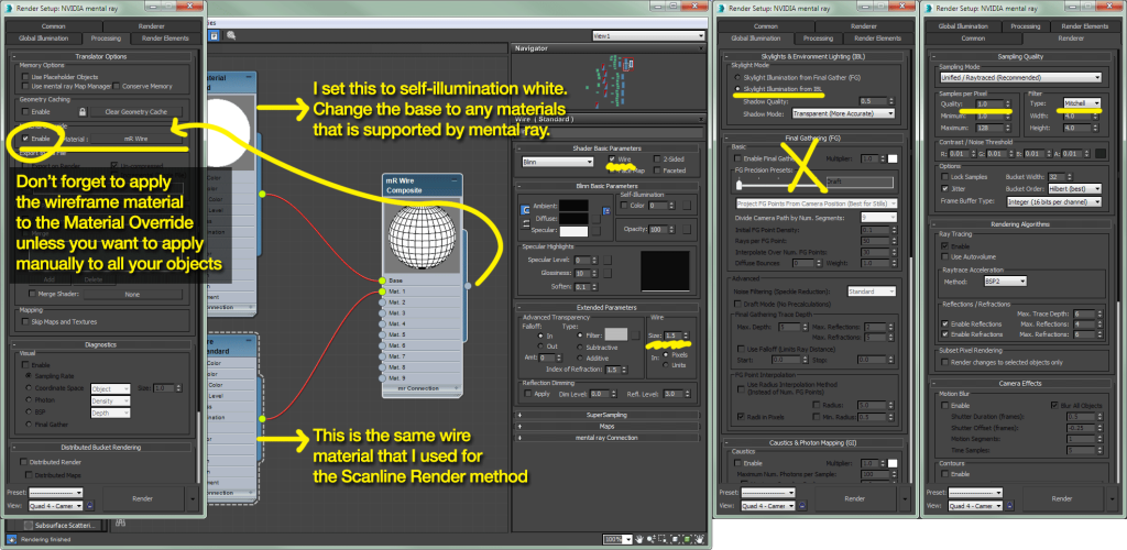 Rendering Wireframe in 3ds max - taukeke