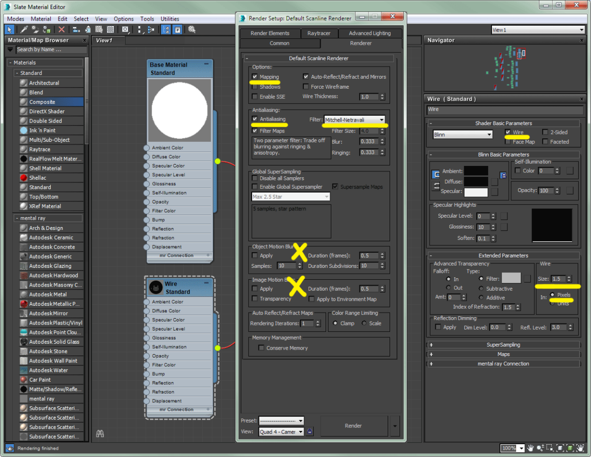 Rendering Wireframe in 3ds max - taukeke
