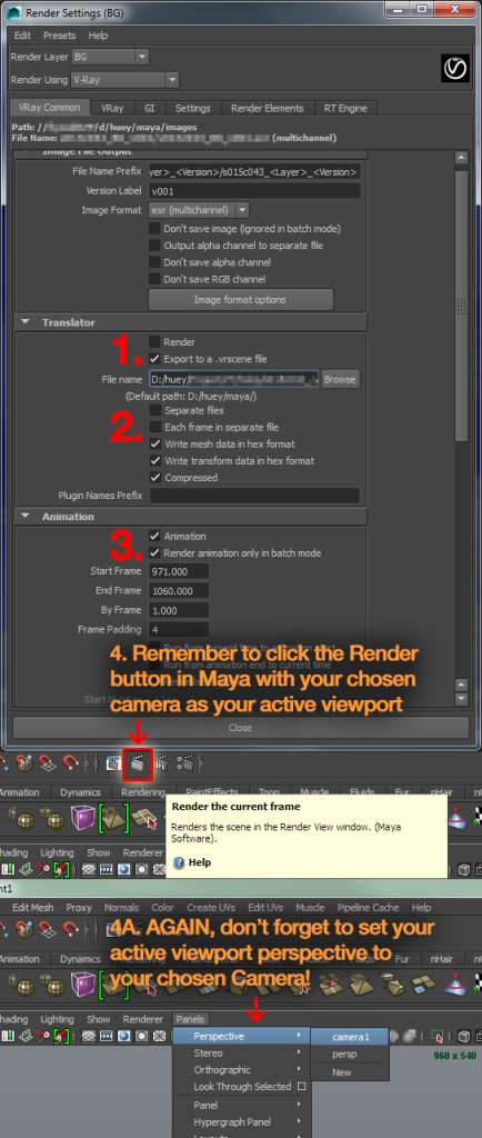 Exporting Maya Scene to Vrscene and Render with Vray Standalone - taukeke